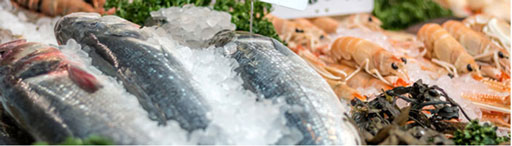 Flake ice is perfect for displaying food