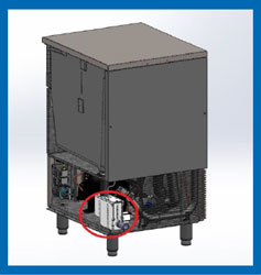 Brema Ice Makers with inbuilt drainage pumps.